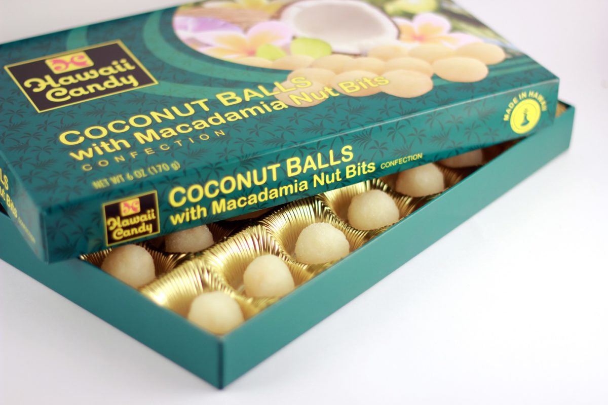Macadamia Nut Coconut Balls, 6 oz. Gift Box - Hawaii Candy